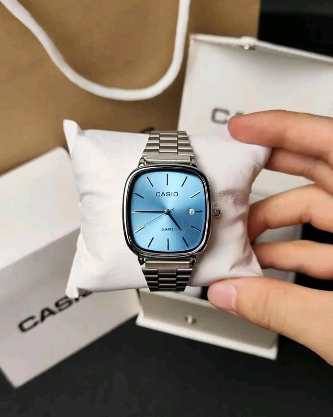 Casio Analog Silver - Cool Light Blue – The Watch Mania